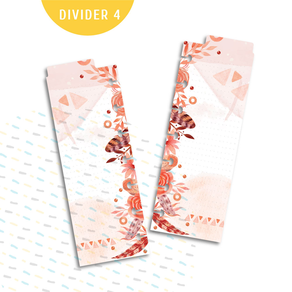Pink Boho Chic Divider Kit. Printable Planner Dividers. - MY COZY PLANNER