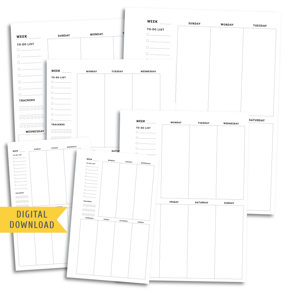 Weekly One-Page Planner. Free Digital Download - MY COZY PLANNER
