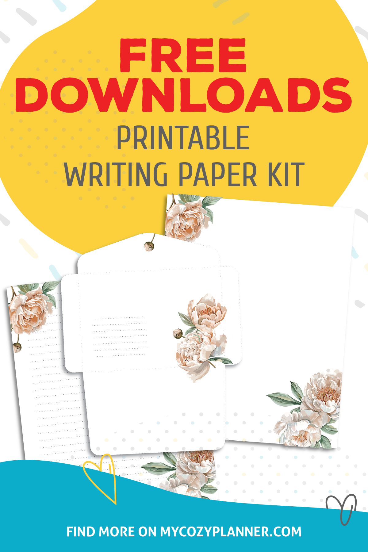 Flower Writing Papers. Free Planner Printables. - MY COZY PLANNER