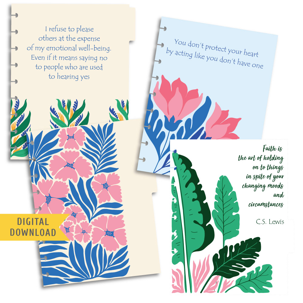 Tropical Dividers. Free Digital Download - MY COZY PLANNER