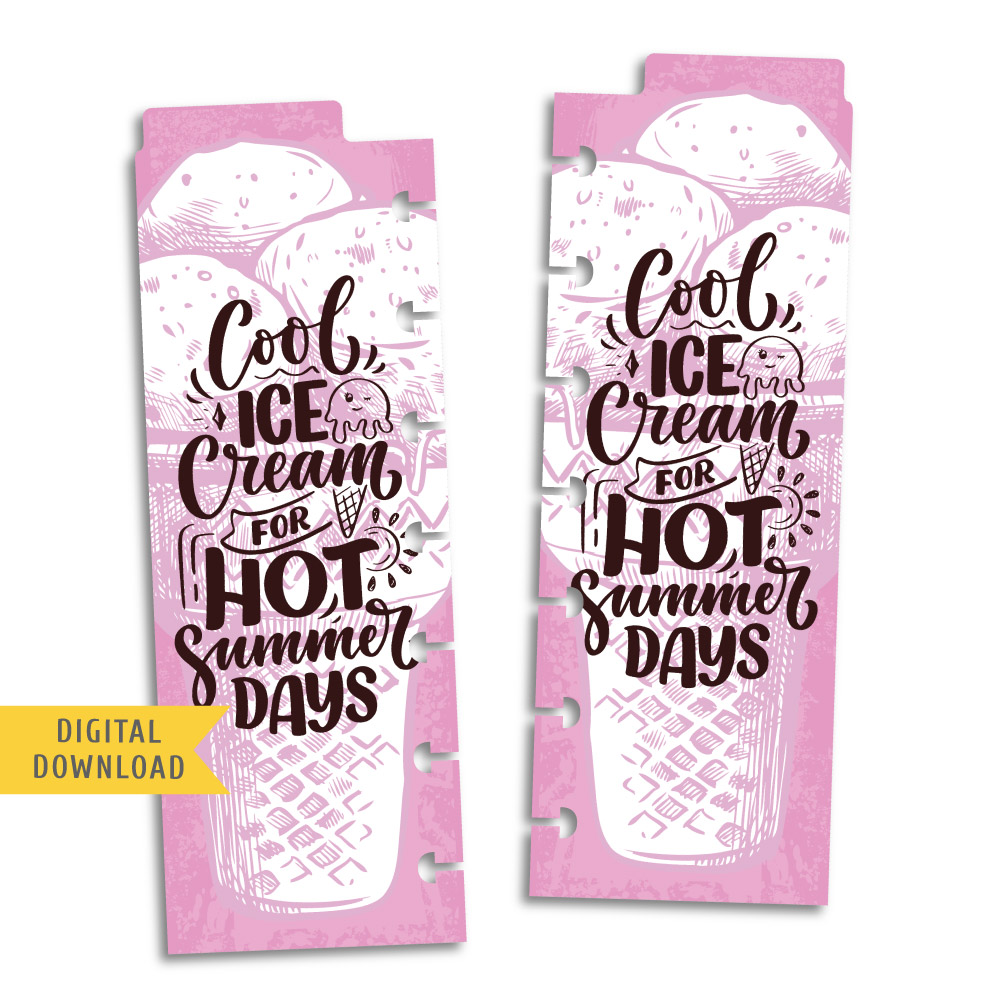 Cool Ice Cream Tab. Free Digital Download - MY COZY PLANNER