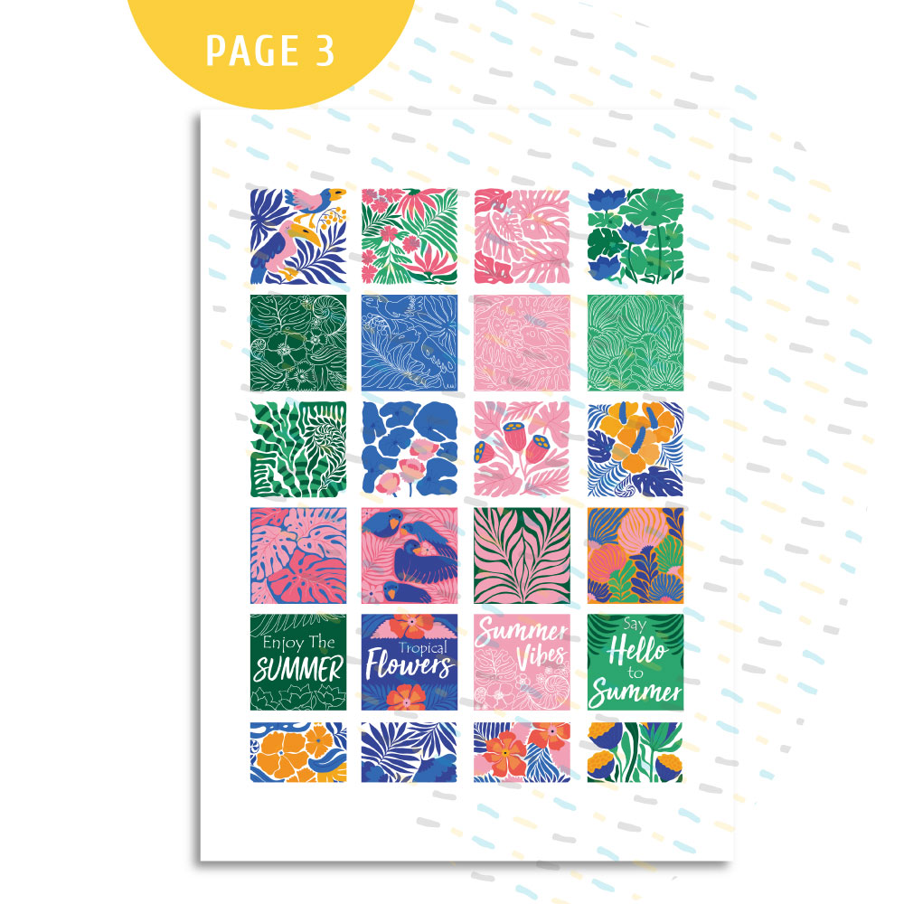 Tropical Color Monthly Sticker Kit. Printable Planner Stickers. - MY ...