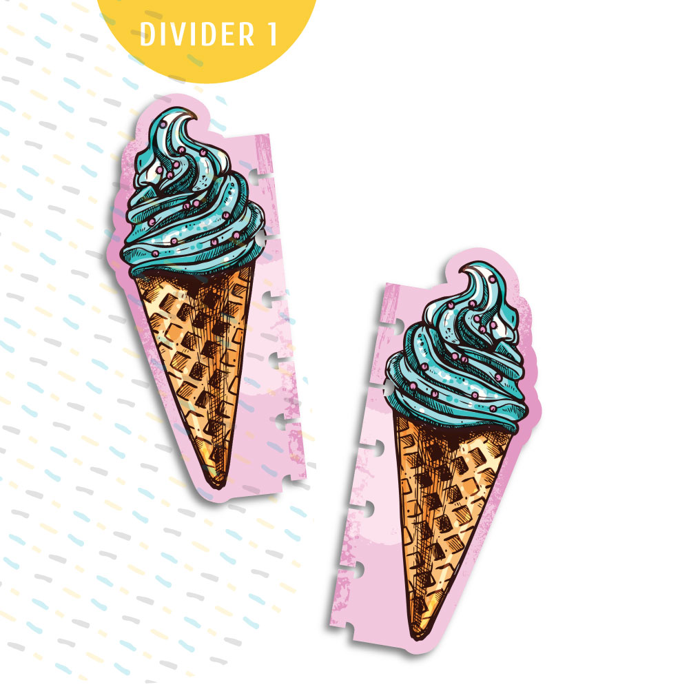 Cool Ice Cream Divider Kit. Printable Planner Dividers. - MY COZY PLANNER