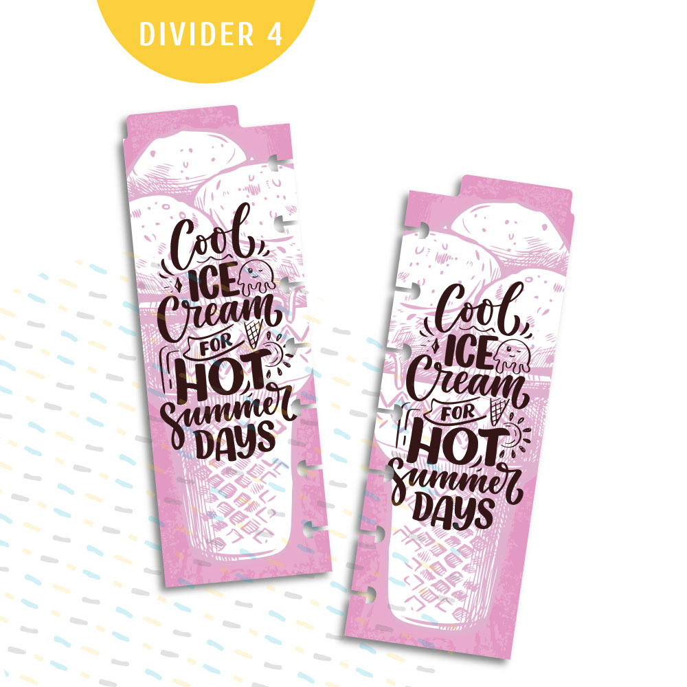 Cool Ice Cream Divider Kit. Printable Planner Dividers. - MY COZY PLANNER