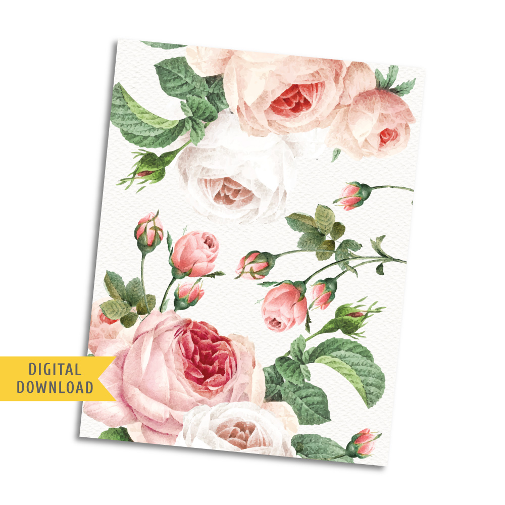 Rose Scrapbook Paper. Free Printable Papers. - MY COZY PLANNER