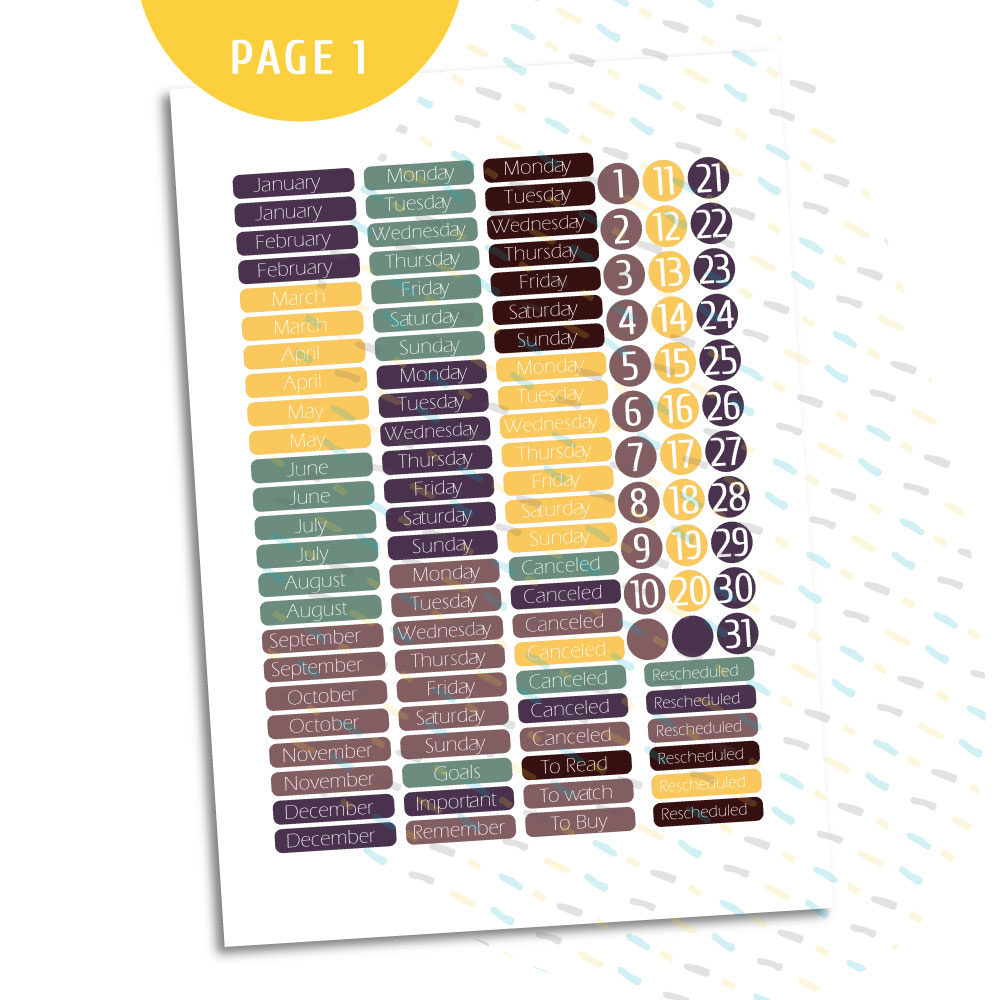 Cozy Home Monthly Sticker Kit. Printable Planner Stickers. - MY COZY ...