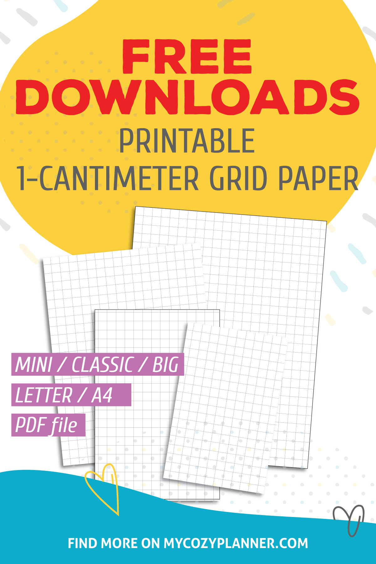 1-Centimeter Grid Pages. Free Digital Download - MY COZY PLANNER