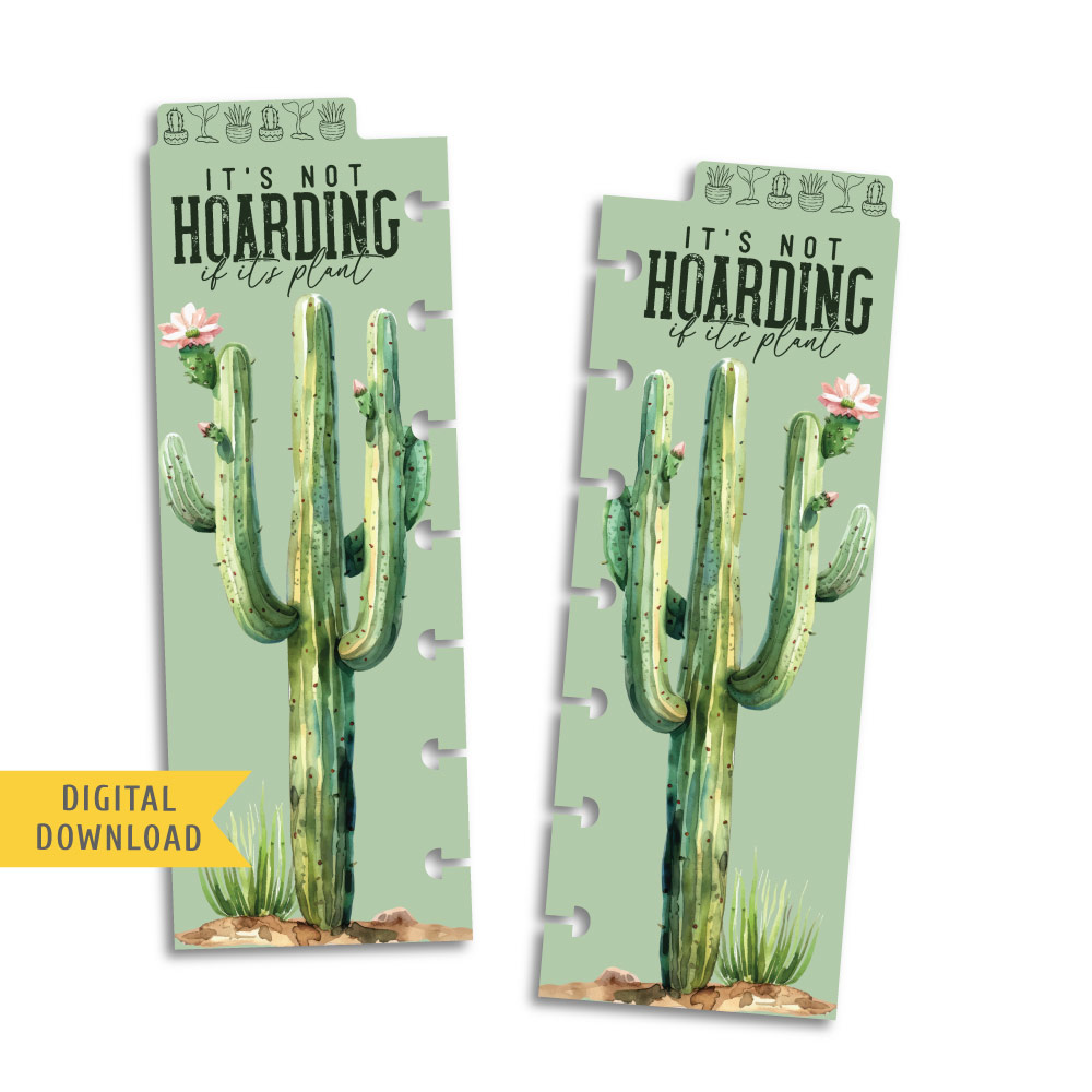 Cactus Bookmark Tab. Free Digital Download. - MY COZY PLANNER