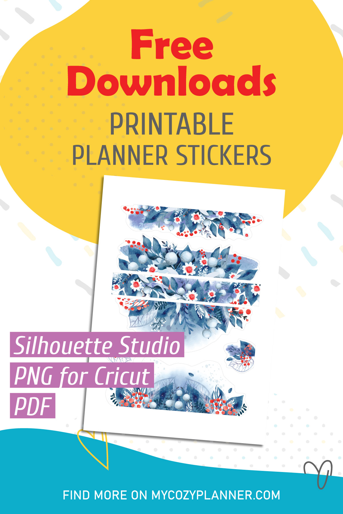 Winter Song Stickers Kit. Free Printable Planner Stickers. - MY COZY ...