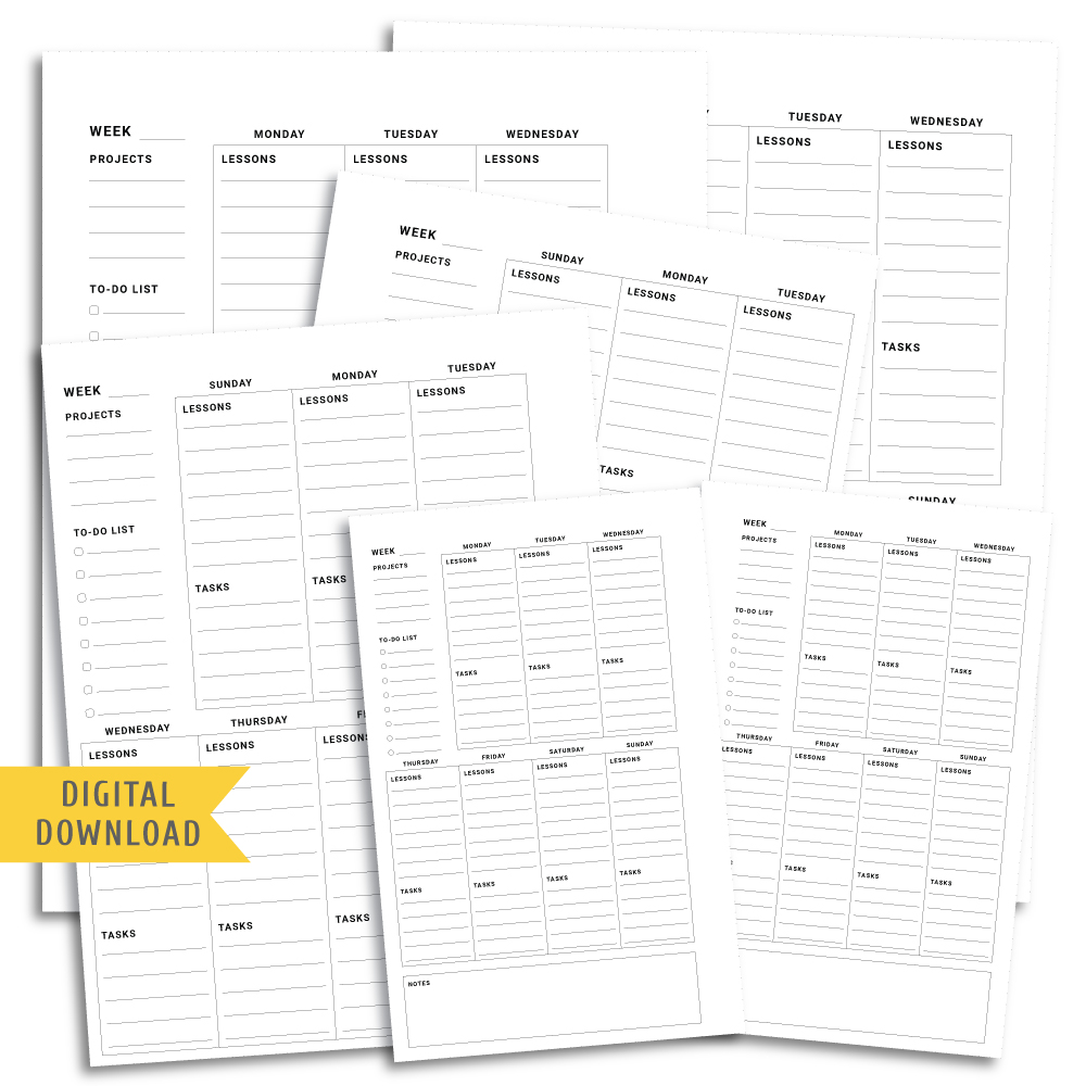 Weekly Study Planner. Free Digital Download - MY COZY PLANNER